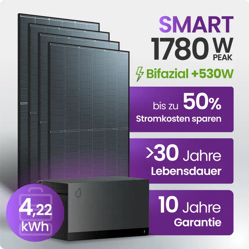 Tepto 1780W Balkonkraftwerk Smart mit FoxEss Avocado 22 Pro 4,22kWh ...